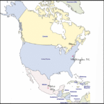Political Map of North America UPSC – Central America Included