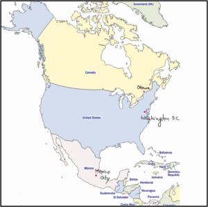 Political Map of North America UPSC – Central America Included