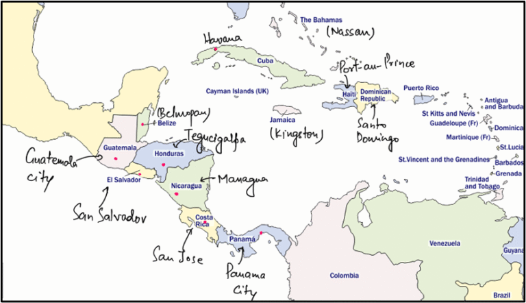 Political Map of North America UPSC – Central America Included