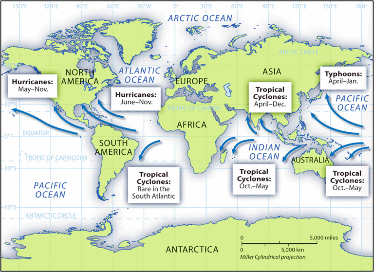 Distribution of Tropical Cyclones UPSC – Global Basins, Seasonality ...